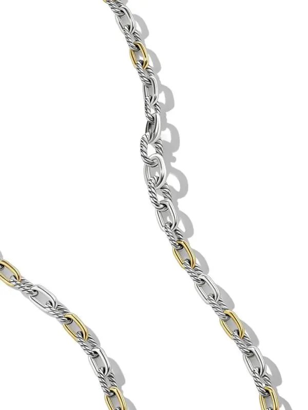 David Yurman 18kt Yellow Gold And Sterling Dy Madison Chain Necklace - Silver