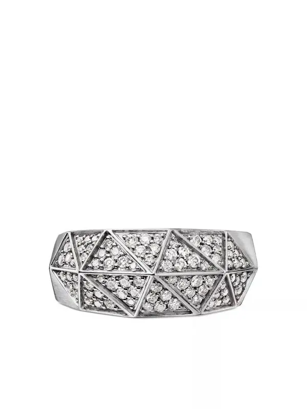 David Yurman Torqued Faceted Signet Ring - Silver