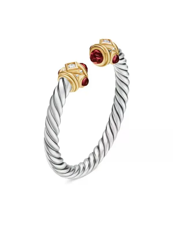 David Yurman 14kt Yellow Gold And Sterling Renaissance Ring - Silver