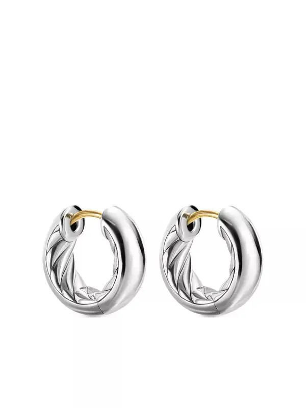 David Yurman Sterling Dy Mercer Micro Hoop Earrings - Silver