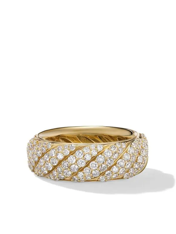 David Yurman 18kt Yellow Diamond Band Ring - Gold