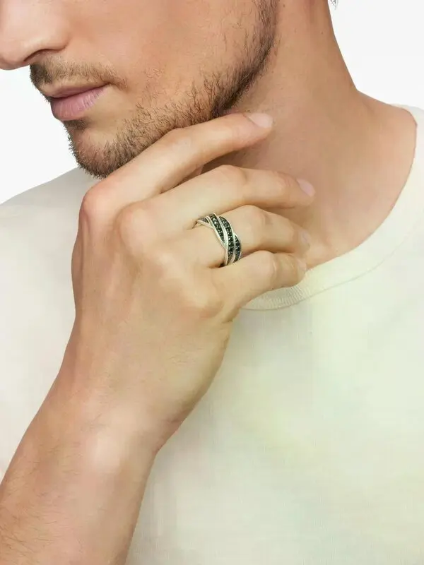 David Yurman Dy Helios Diamond Band Ring - Silver