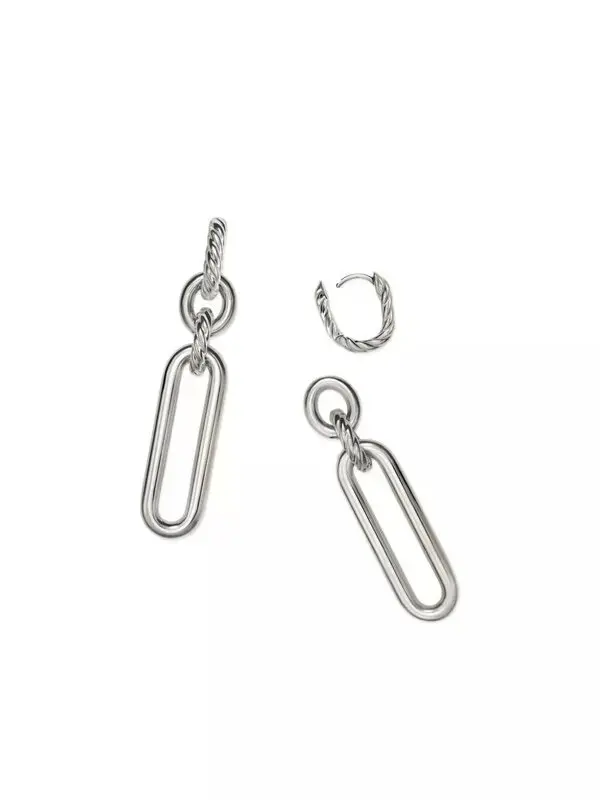 David Yurman Sterling Lexington Double Link Drop Earrings - Silver