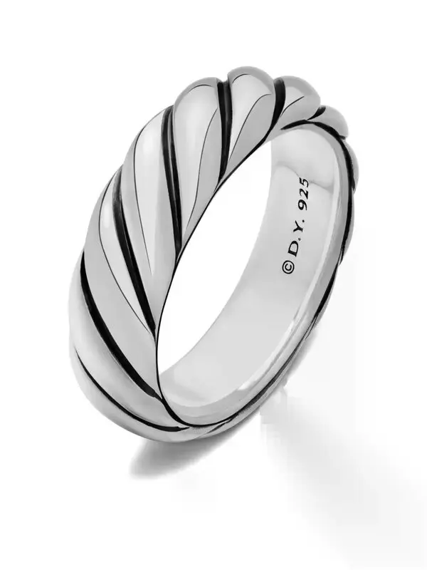 David Yurman Sculpted Cable Band Ring - Silver