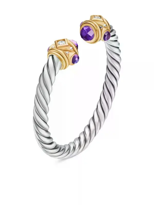 David Yurman 18kt Yellow Gold And Sterling Renaissance Ring - Silver