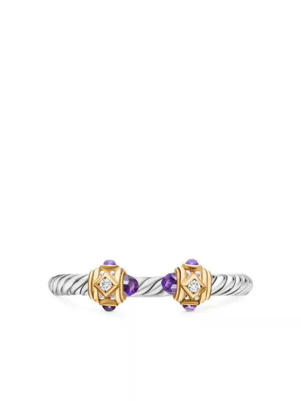 David Yurman 18kt Yellow Gold And Sterling Renaissance Ring - Silver