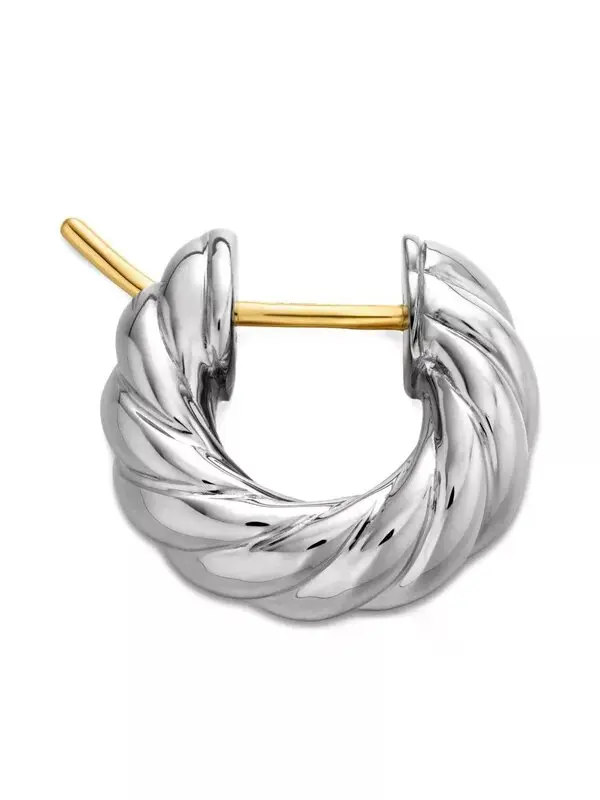 David Yurman Sterling Sculpted Cable Hoop Earrings