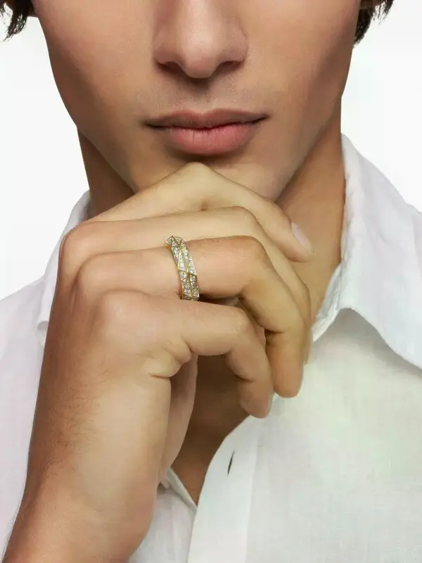 David Yurman 18kt Yellow Faceted Diamond Ring