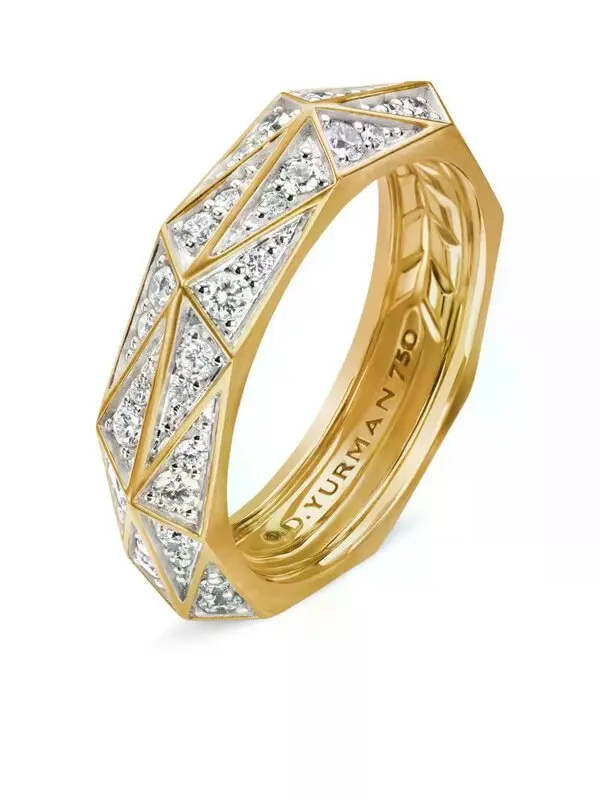 David Yurman 18kt Yellow Faceted Diamond Ring