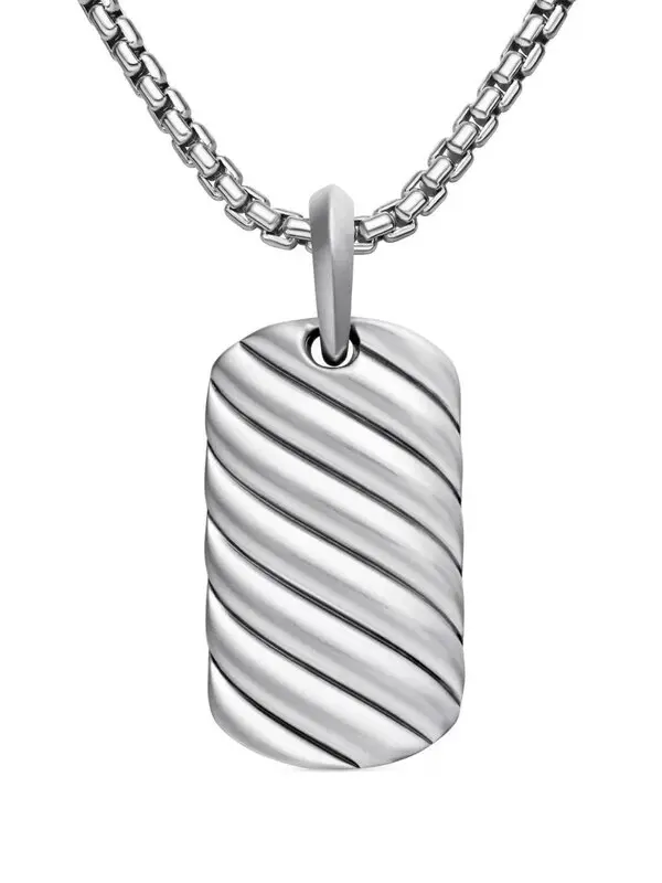 David Yurman Sterling Sculpted Cable Tag - Silver