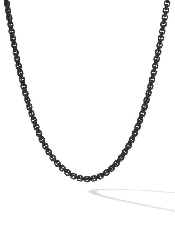David Yurman 14kt Yellow Gold And Stainless Steel Bel Aire Box-chain Necklace - Black