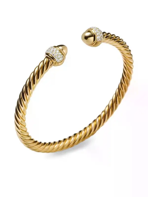David Yurman 18kt Yellow Cable Diamond Bracelet