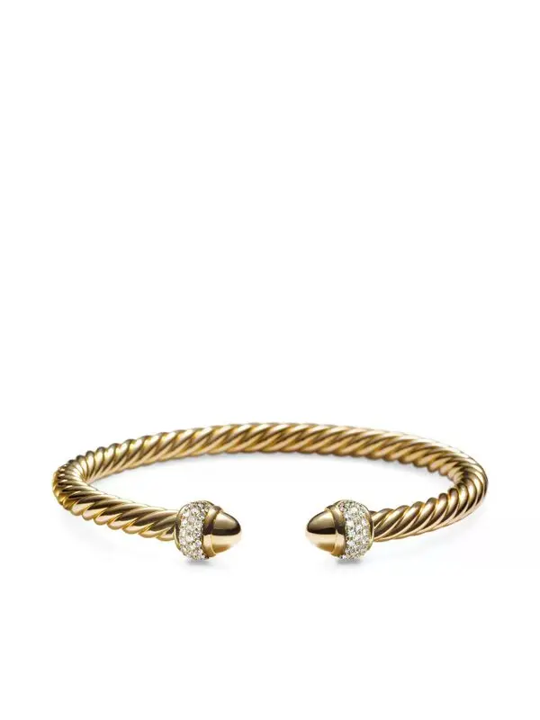 David Yurman 18kt Yellow Cable Diamond Bracelet