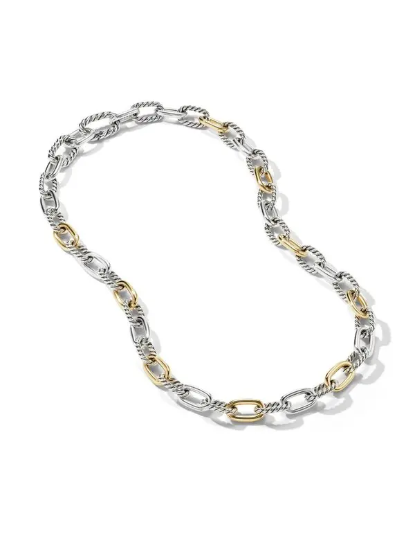 David Yurman 18kt Yellow Gold And Sterling Dy Madison Chain Necklace - Silver