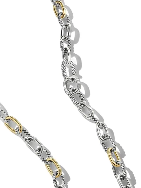 David Yurman 18kt Yellow Gold And Sterling Dy Madison Chain Necklace - Silver