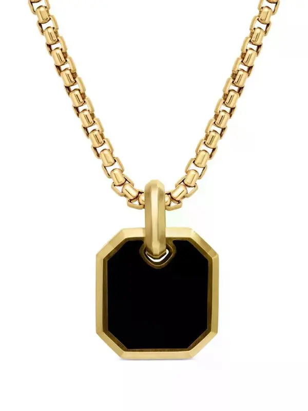 David Yurman 18kt Yellow Gold Roman Onyx Amulet - Black