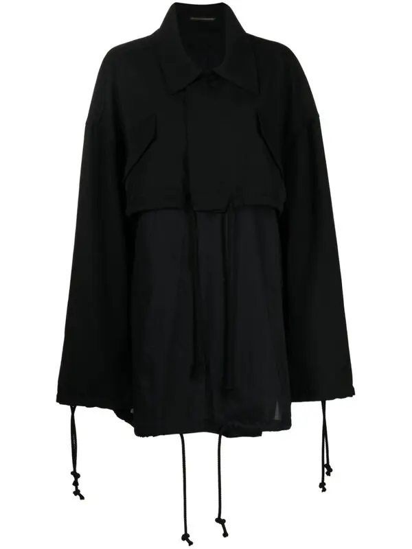 Yohji Yamamoto Panelled Drawstring Cape