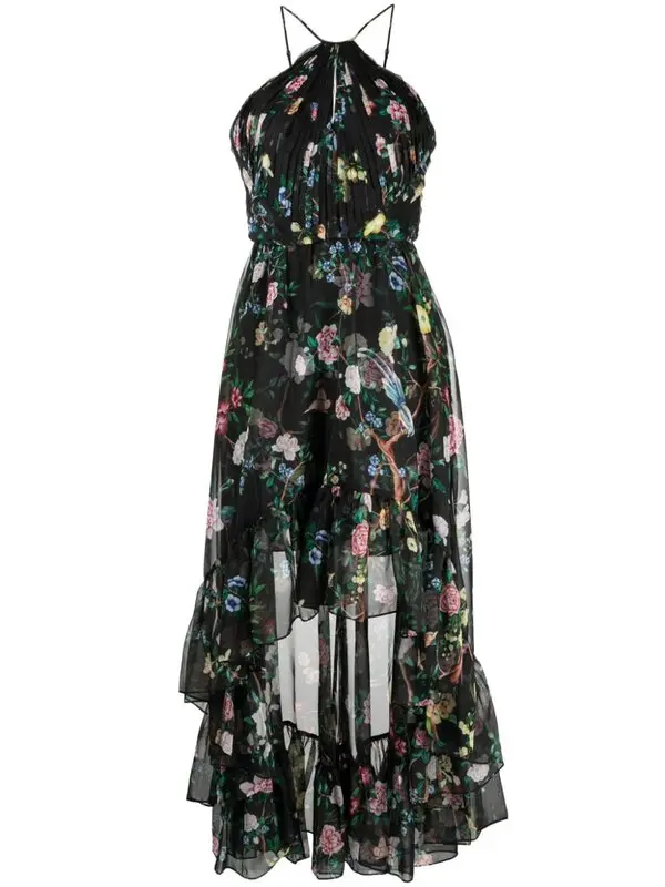 Marchesa Floral-print Halterneck Dress
