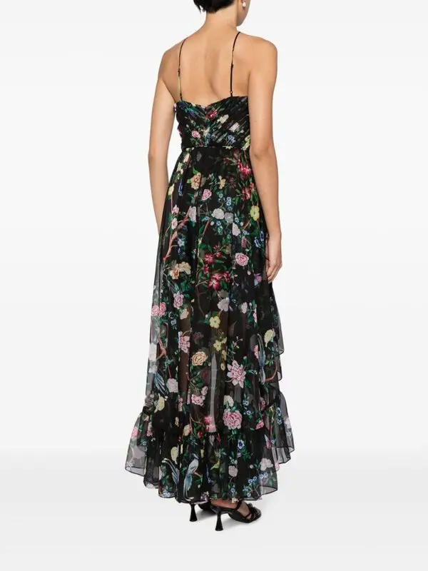 Marchesa Floral-print Halterneck Dress