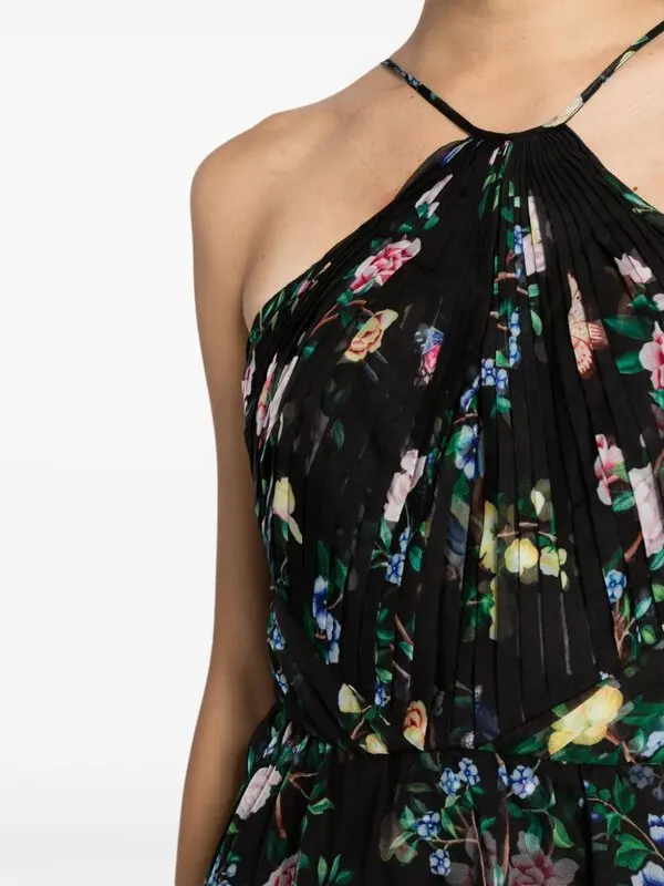 Marchesa Floral-print Halterneck Dress