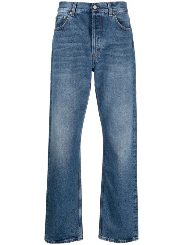 SéFr Mid-Rise Straight-Leg Jeans In Blue - 48% Off