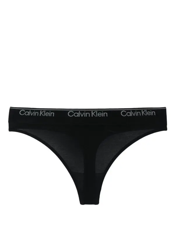 Calvin Klein Logo-waistband Slip-on Briefs - Black