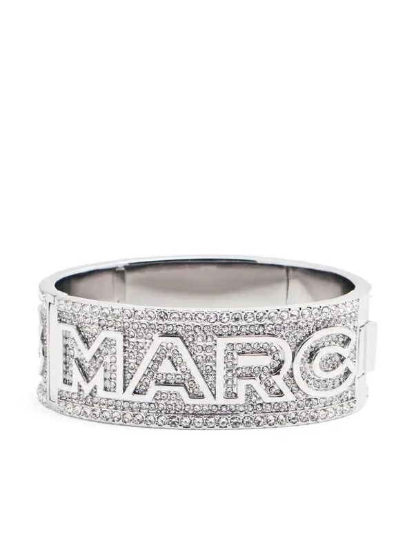 Marc Jacobs Monogram Pavé Cuff Bracelet - Silver