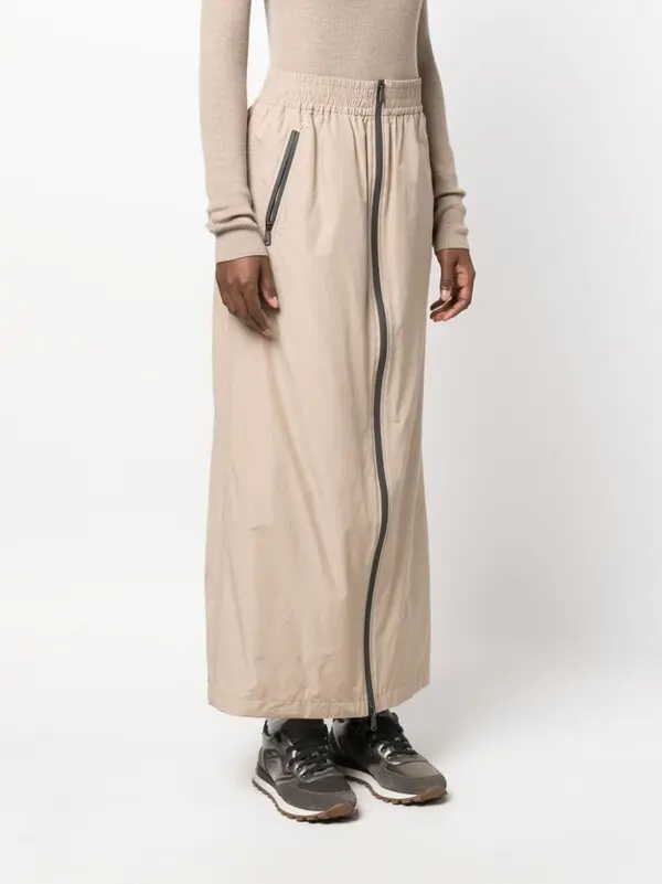 Brunello Cucinelli Two-way Zip-up Maxi Skirt - Neutrals