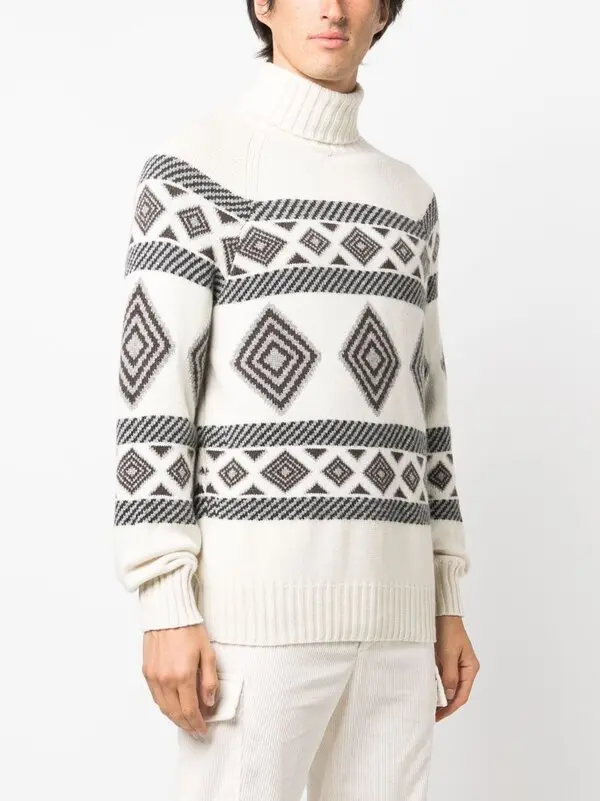 Brunello Cucinelli Patterned Intarsia Cashmere Jumper
