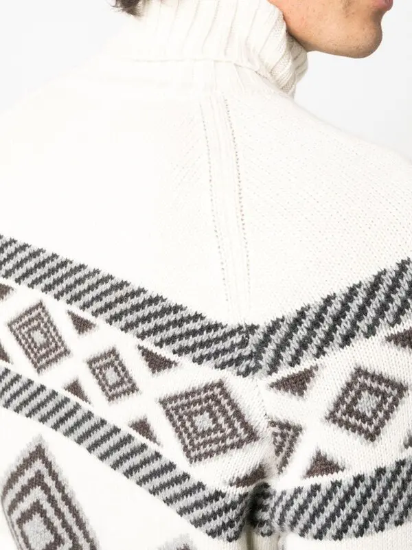Brunello Cucinelli Patterned Intarsia Cashmere Jumper