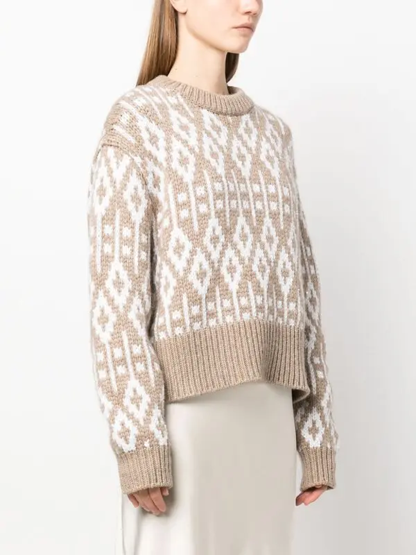 Brunello Cucinelli Crew Neck Printed Cashmere Jumper