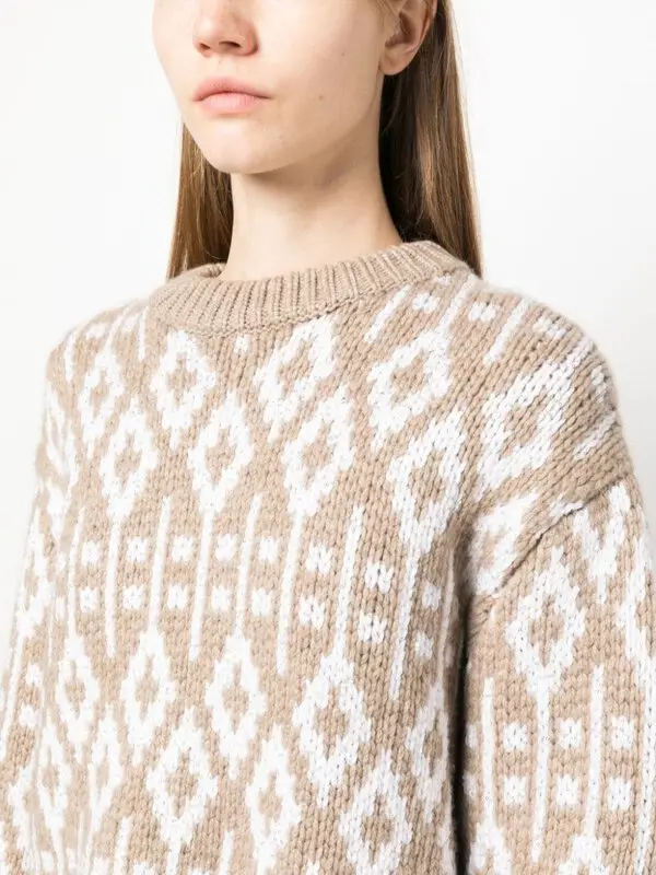 Brunello Cucinelli Crew Neck Printed Cashmere Jumper