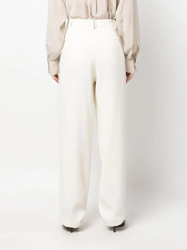 Brunello Cucinelli High-waisted Trousers - White
