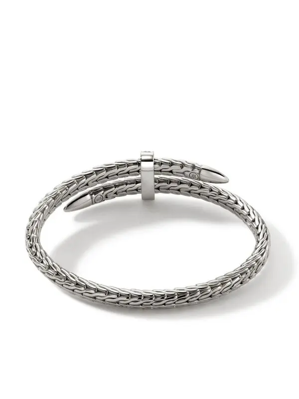 John Hardy Sterling Diamond Spear Cuff Bracelet