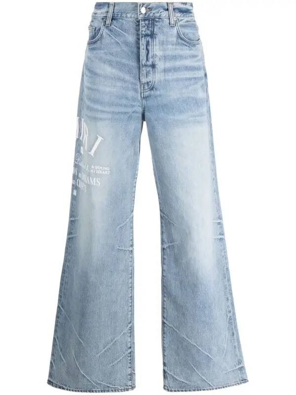 Amiri Arts District Wide-leg Jeans - Blue