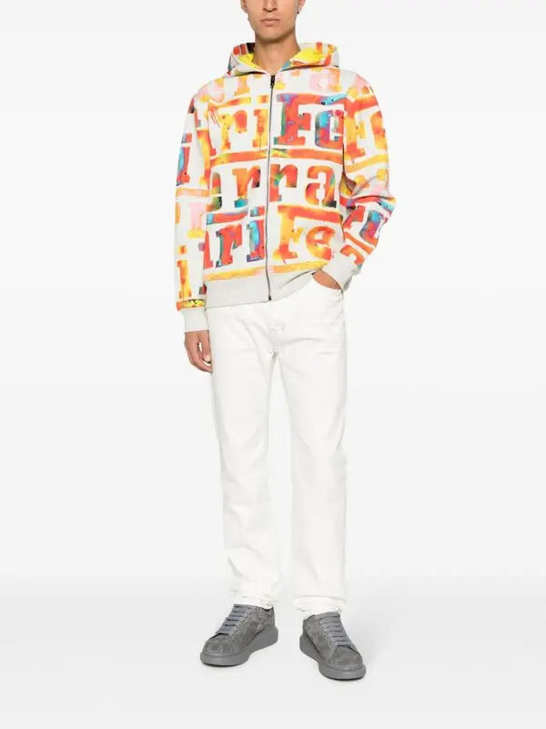 FERRARI Logo-print Zip-up Hoodie