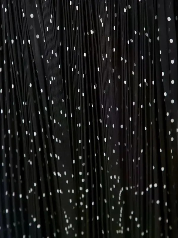 Saint Laurent Polka-dot Pleated Midi Skirt