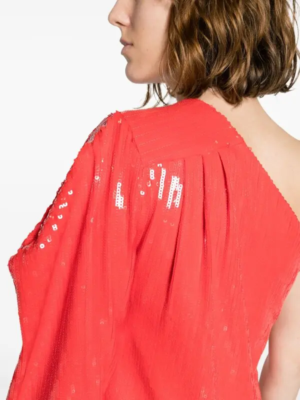 Zadig&Voltaire Roely Sequin-embellished One-shoulder Dress