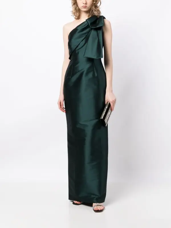 Sachin & Babi Bonnie Satin-finish Gown - Green
