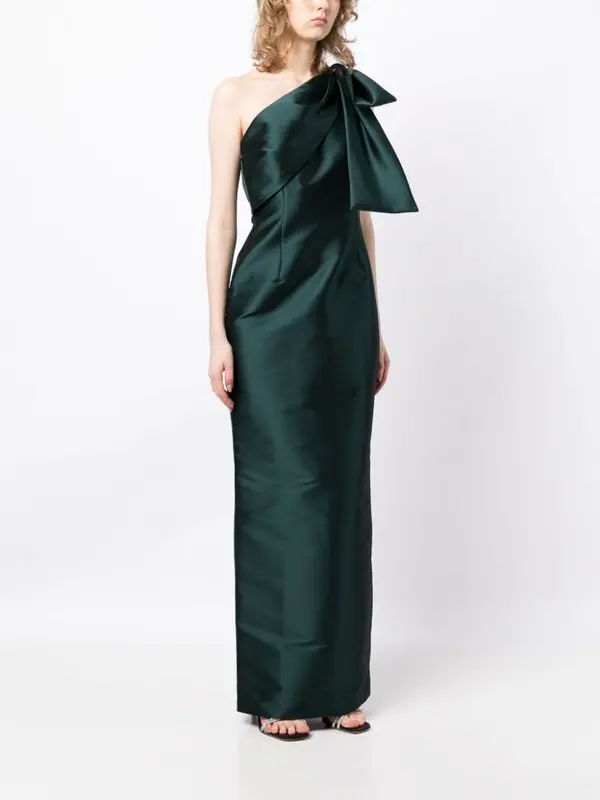 Sachin & Babi Bonnie Satin-finish Gown - Green