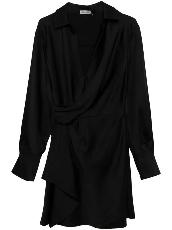 Simkhai Talit Satin Shirtdress - Black
