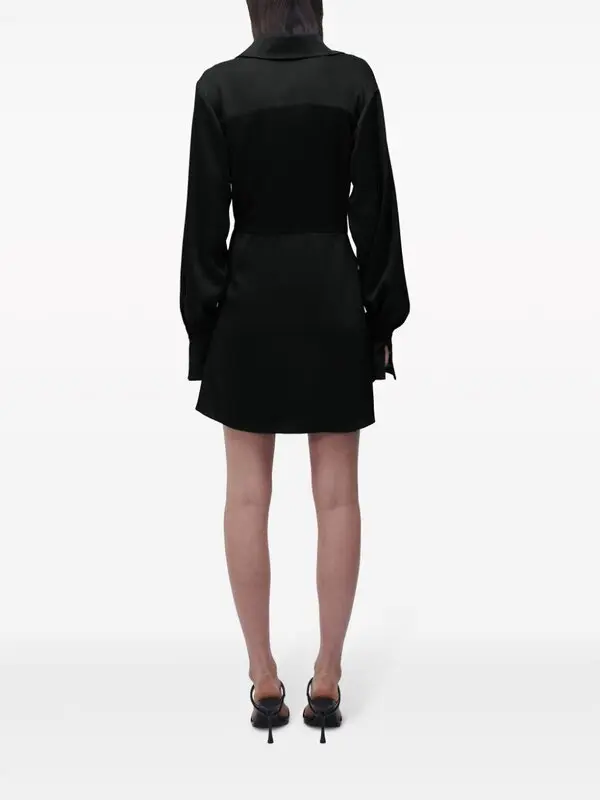 Simkhai Talit Satin Shirtdress - Black