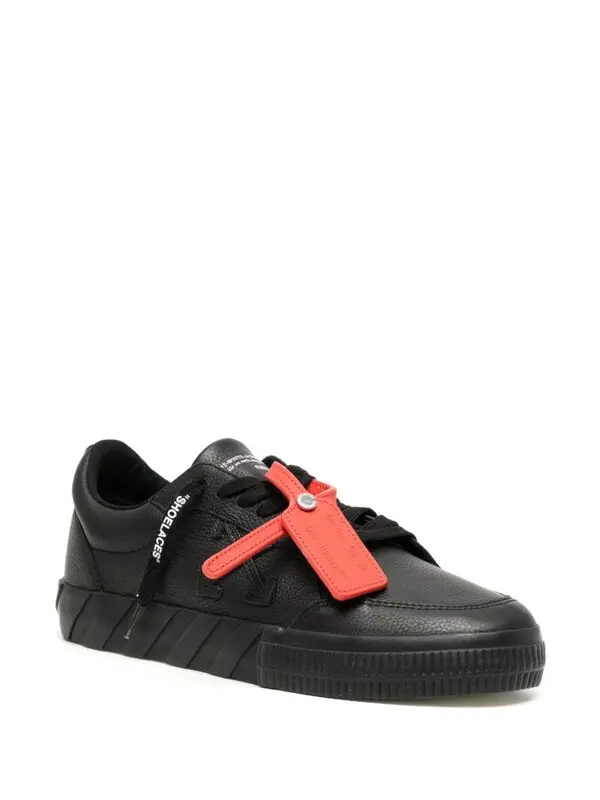 Off-White Low Vulcanized Leather Sneakers - Black