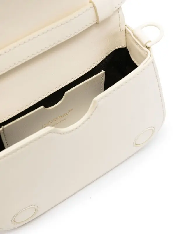 Off-White Binder Leather Shoulder Bag - Neutrals