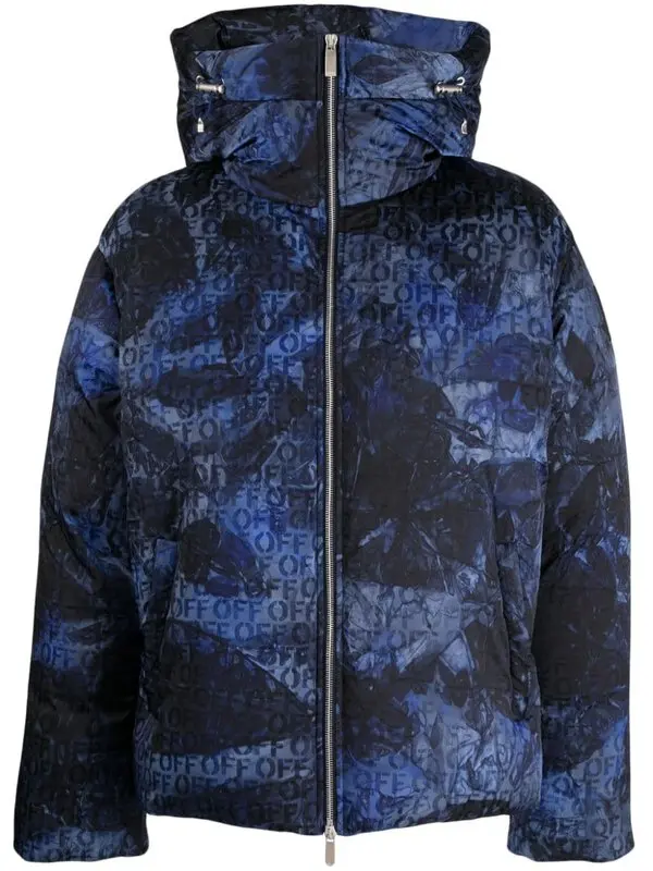 Off-White Logo-jacquard Padded Jacket - Multicolour
