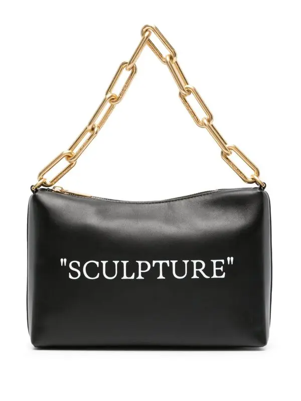 Off-White Leather Shoulder Bag - Black