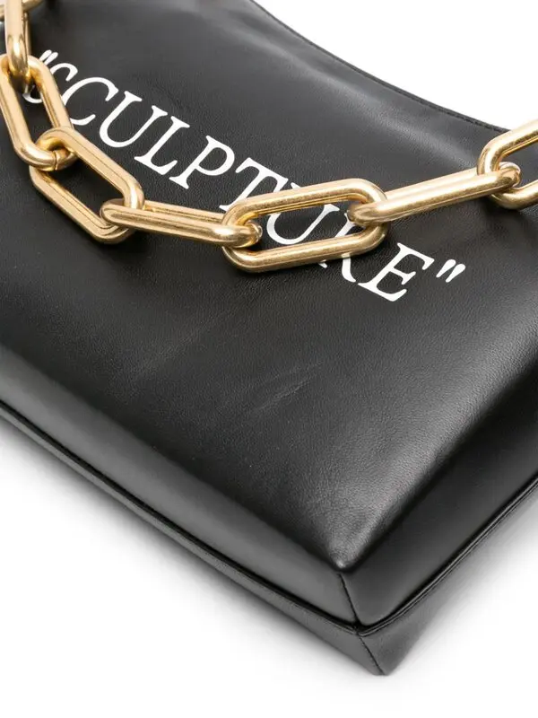 Off-White Leather Shoulder Bag - Black