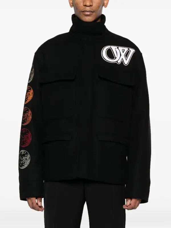 Off-White Varsity Wool-blend Jacket - Black