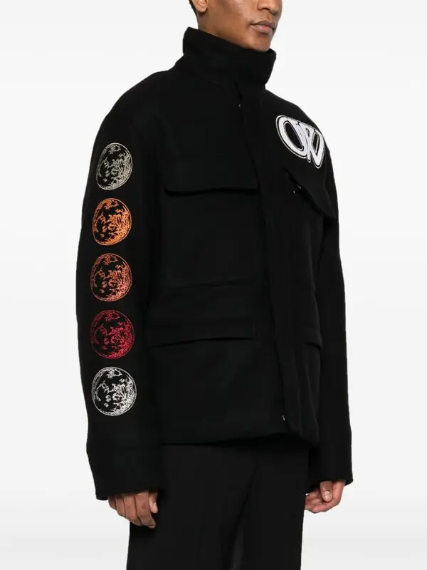 Off-White Varsity Wool-blend Jacket - Black