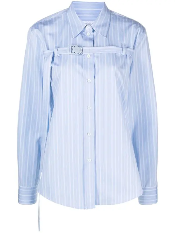 Off-White Buckled Cut-out Cotton Shirt